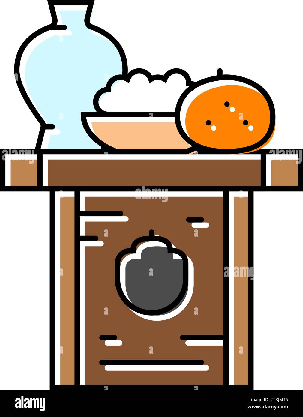 shinsen food offering shintoism color icon vector illustration Stock ...