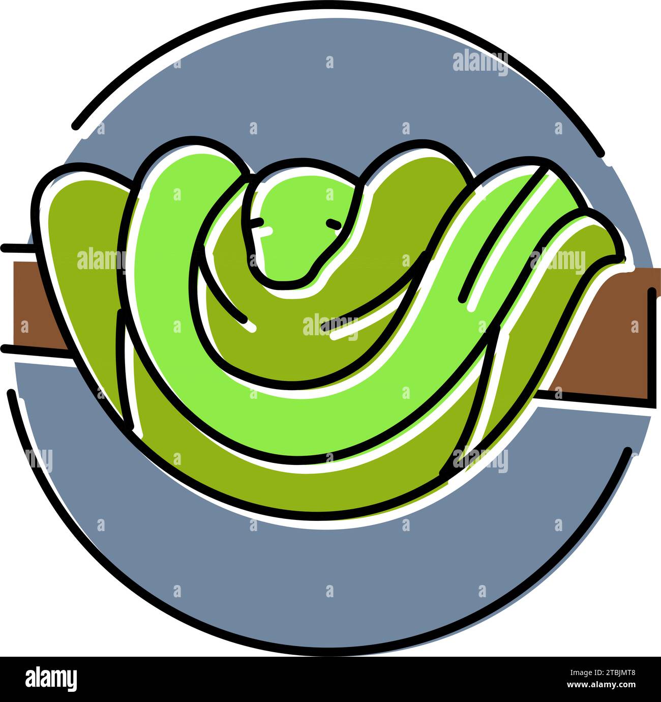 snake tree animal color icon vector illustration Stock Vector Image ...