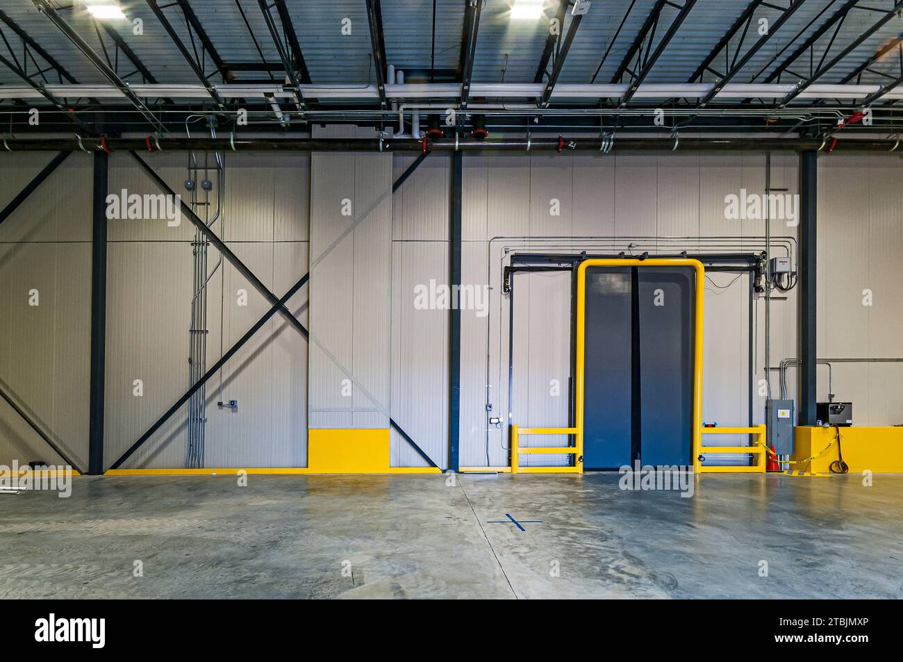 Sliding door to freezer from loading dock in a new cold-storage ...