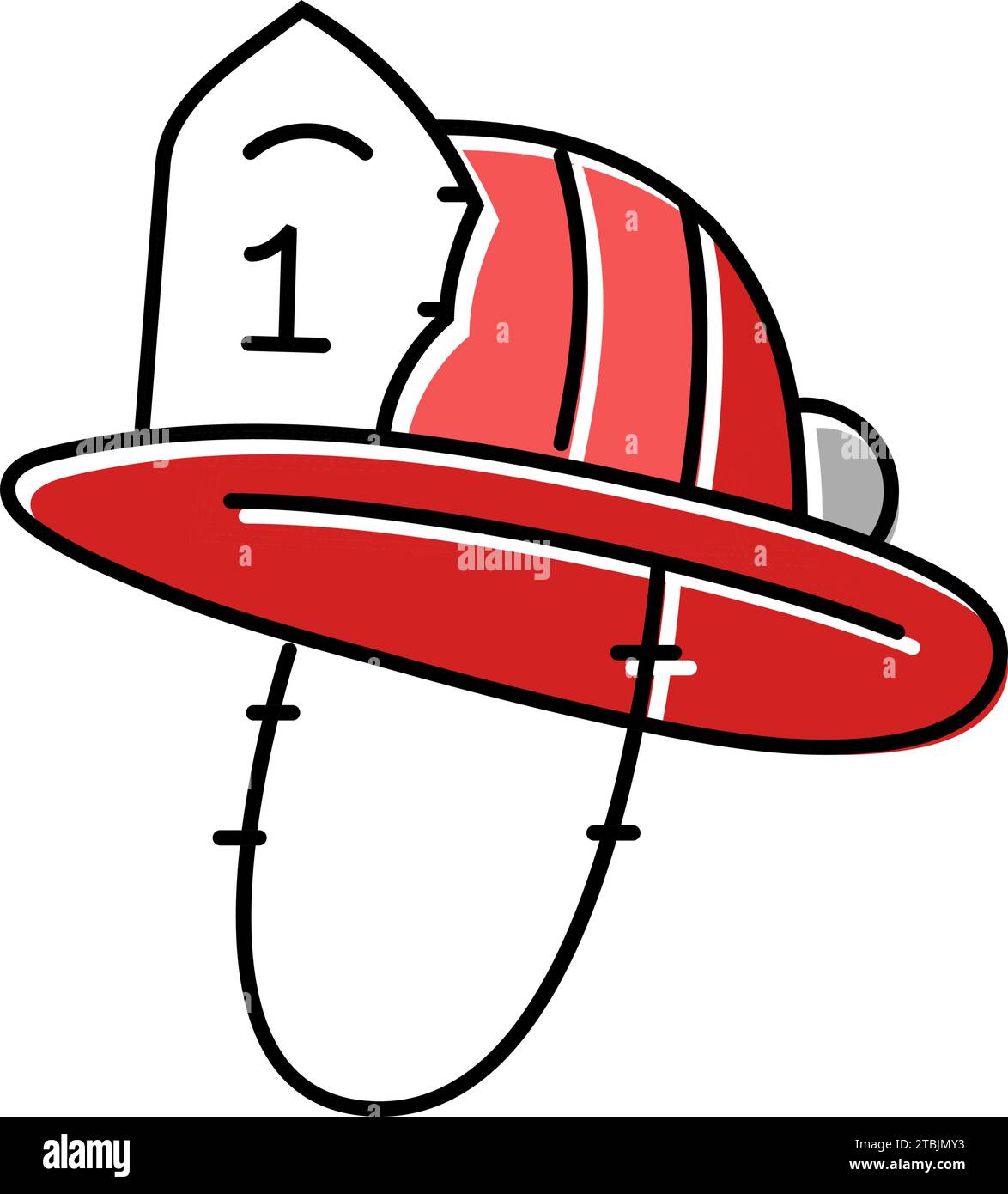 firefighter hat cap color icon vector illustration Stock Vector Image ...
