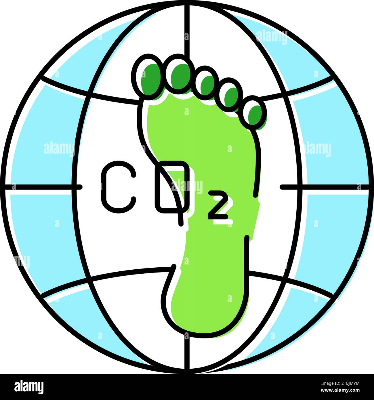 carbon footprint environmental color icon vector illustration Stock ...