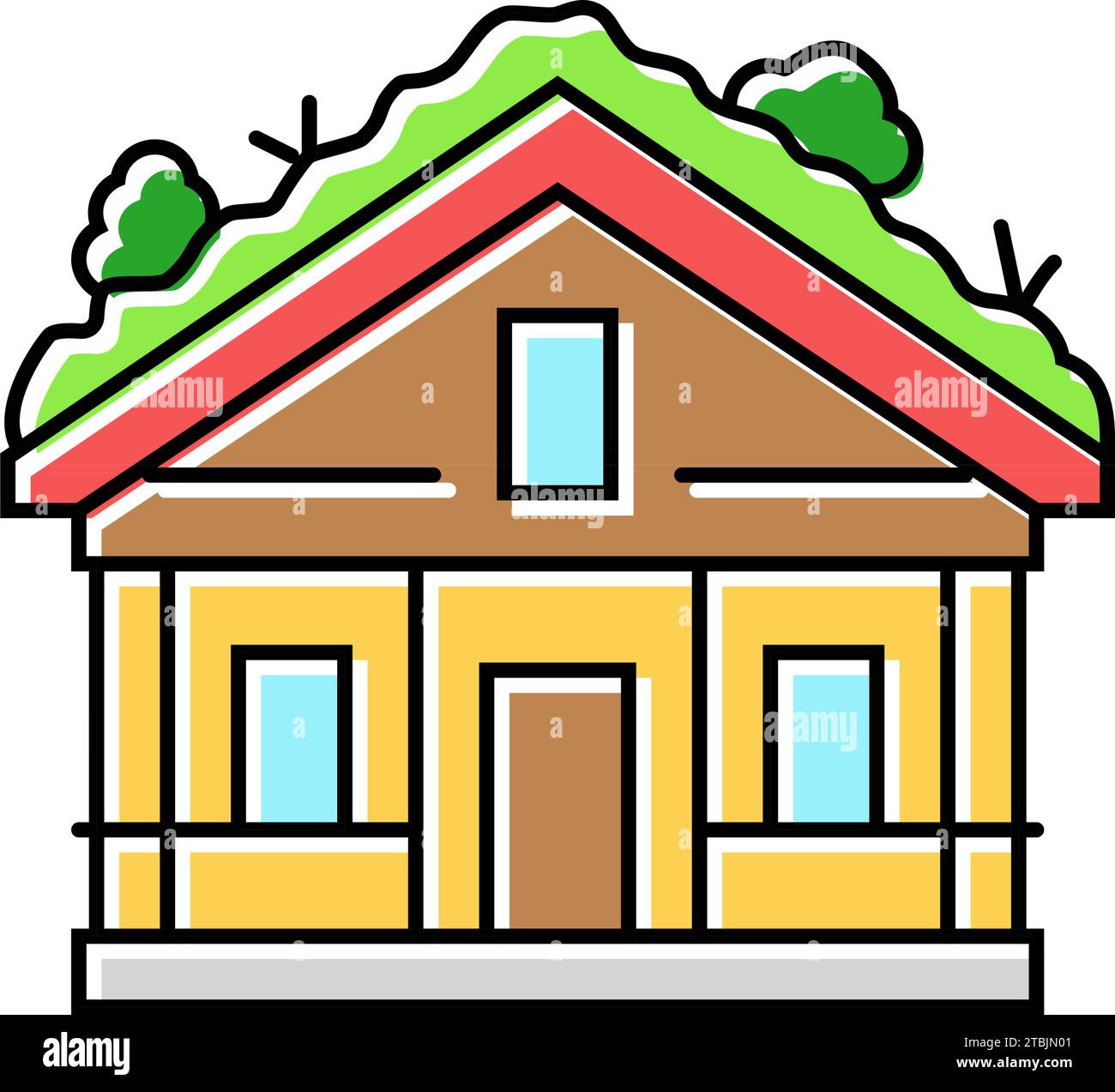 green roof environmental color icon vector illustration Stock Vector ...