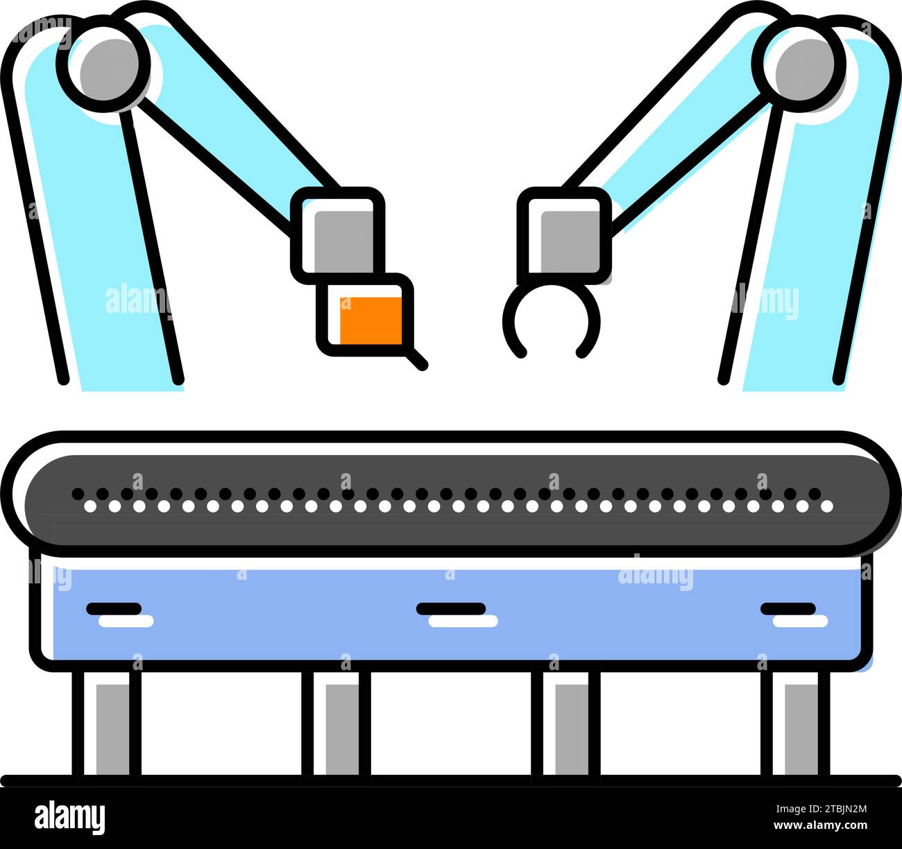 assembly line manufacturing engineer color icon vector illustration ...