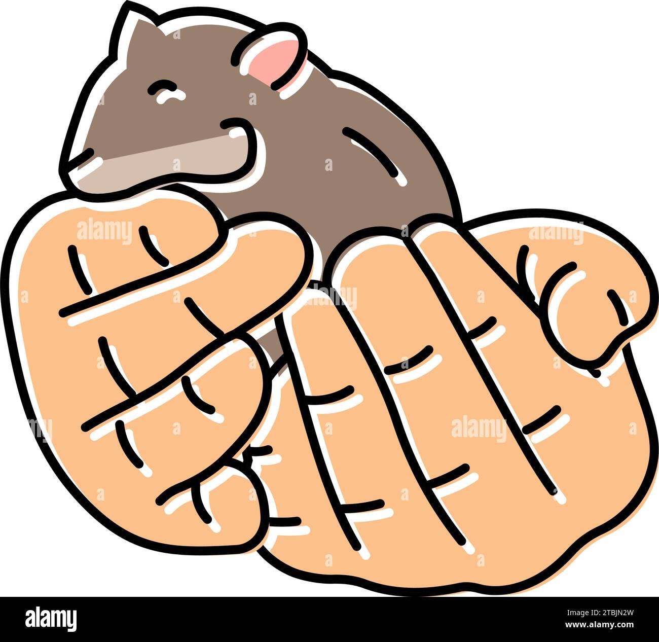 hamster hand pet color icon vector illustration Stock Vector Image ...