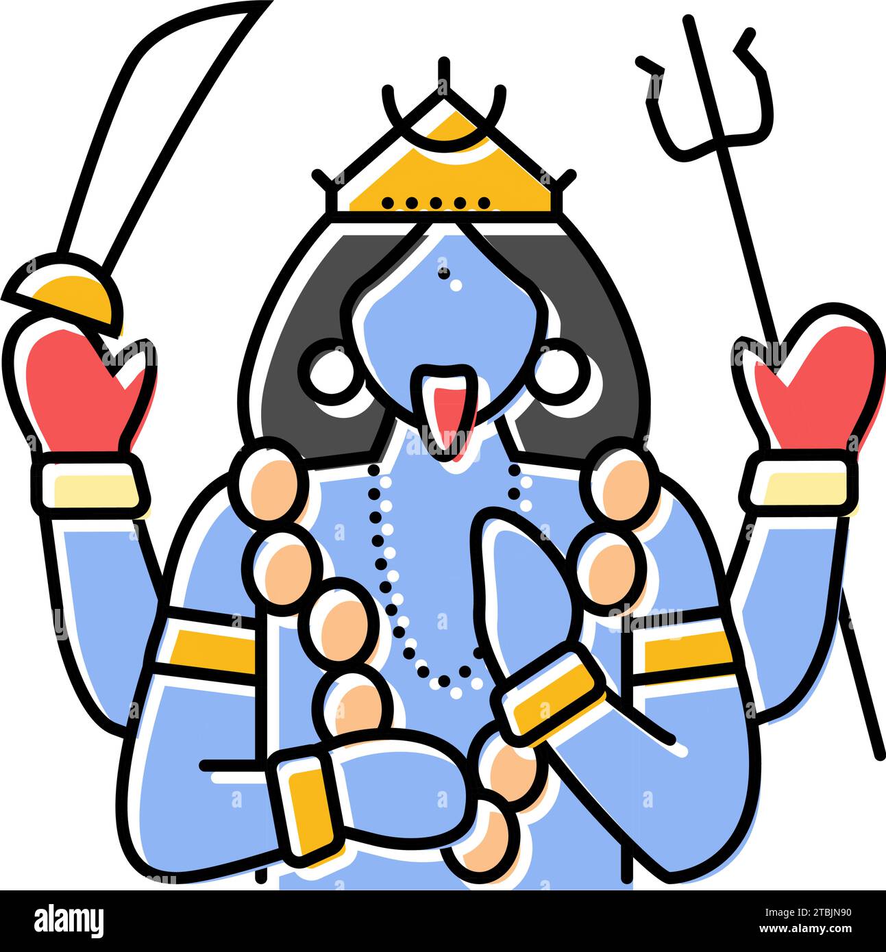 kali god indian color icon vector illustration Stock Vector Image & Art ...
