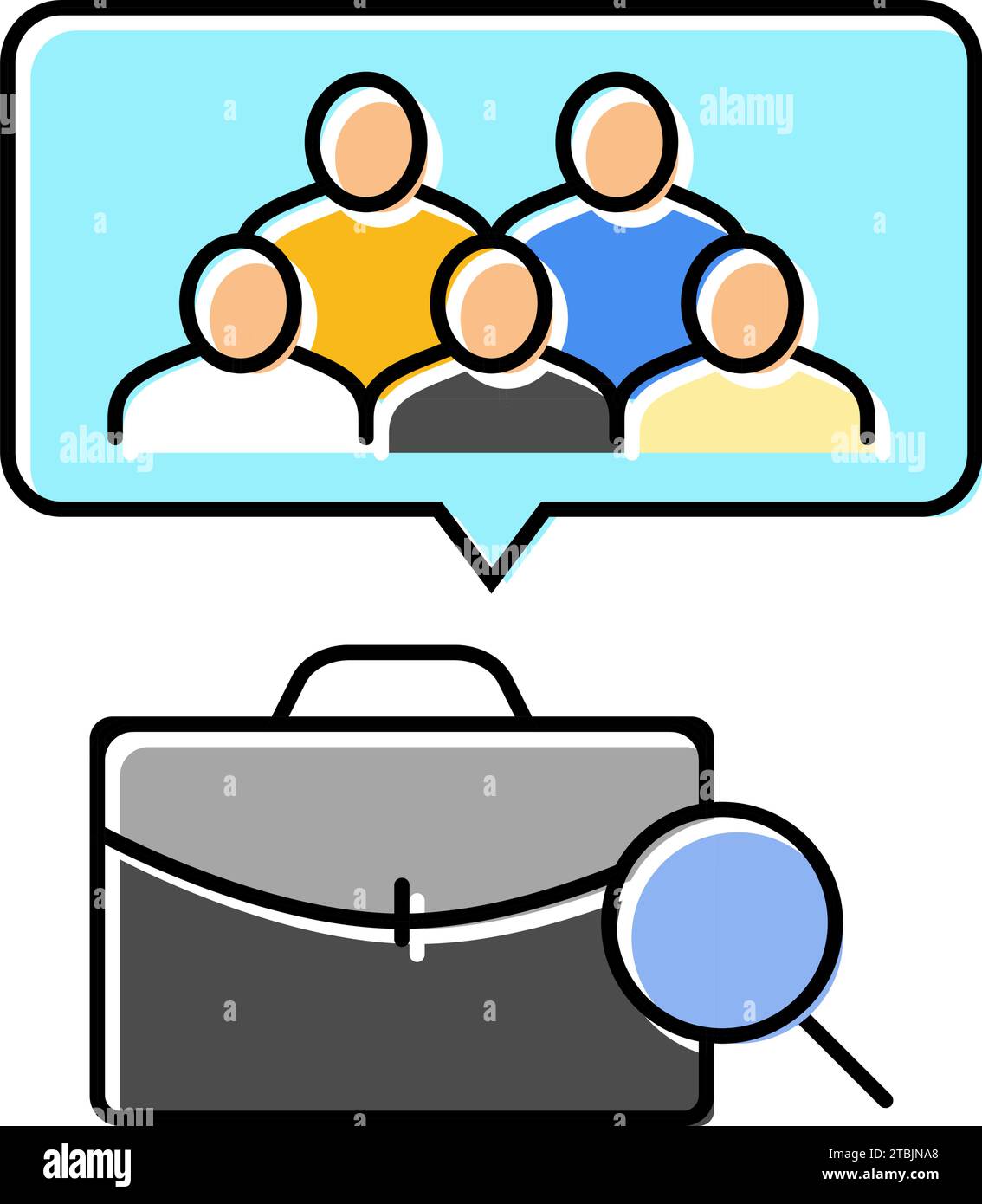 group interview interview job color icon vector illustration Stock ...