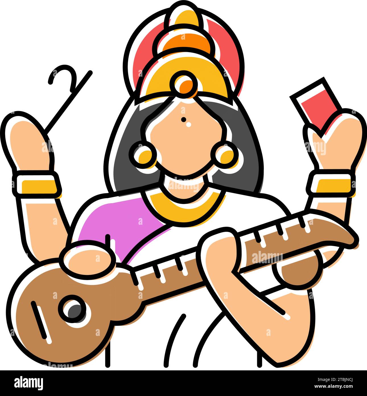 Saraswati Devi Drawing For Kids