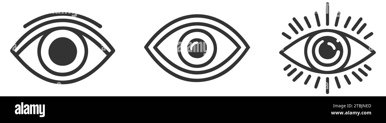 Icon set of eye. Editable vector pictograms isolated on a white ...