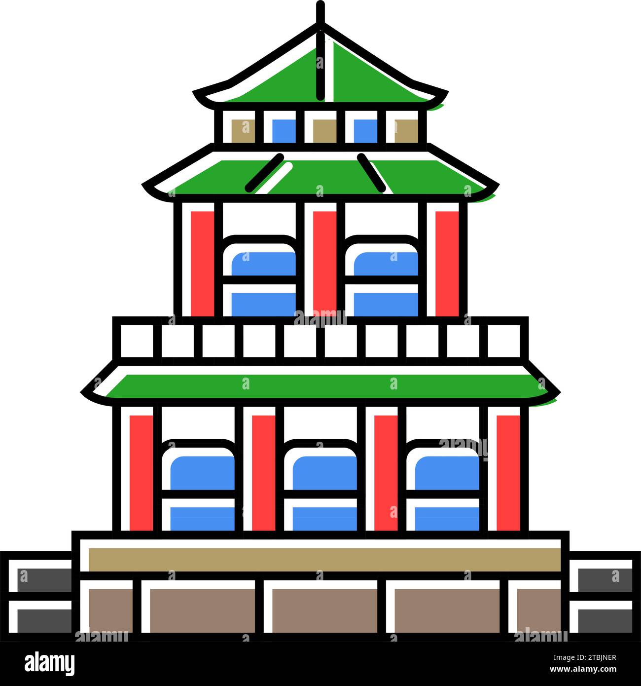 taoist temple taoism color icon vector illustration Stock Vector Image ...