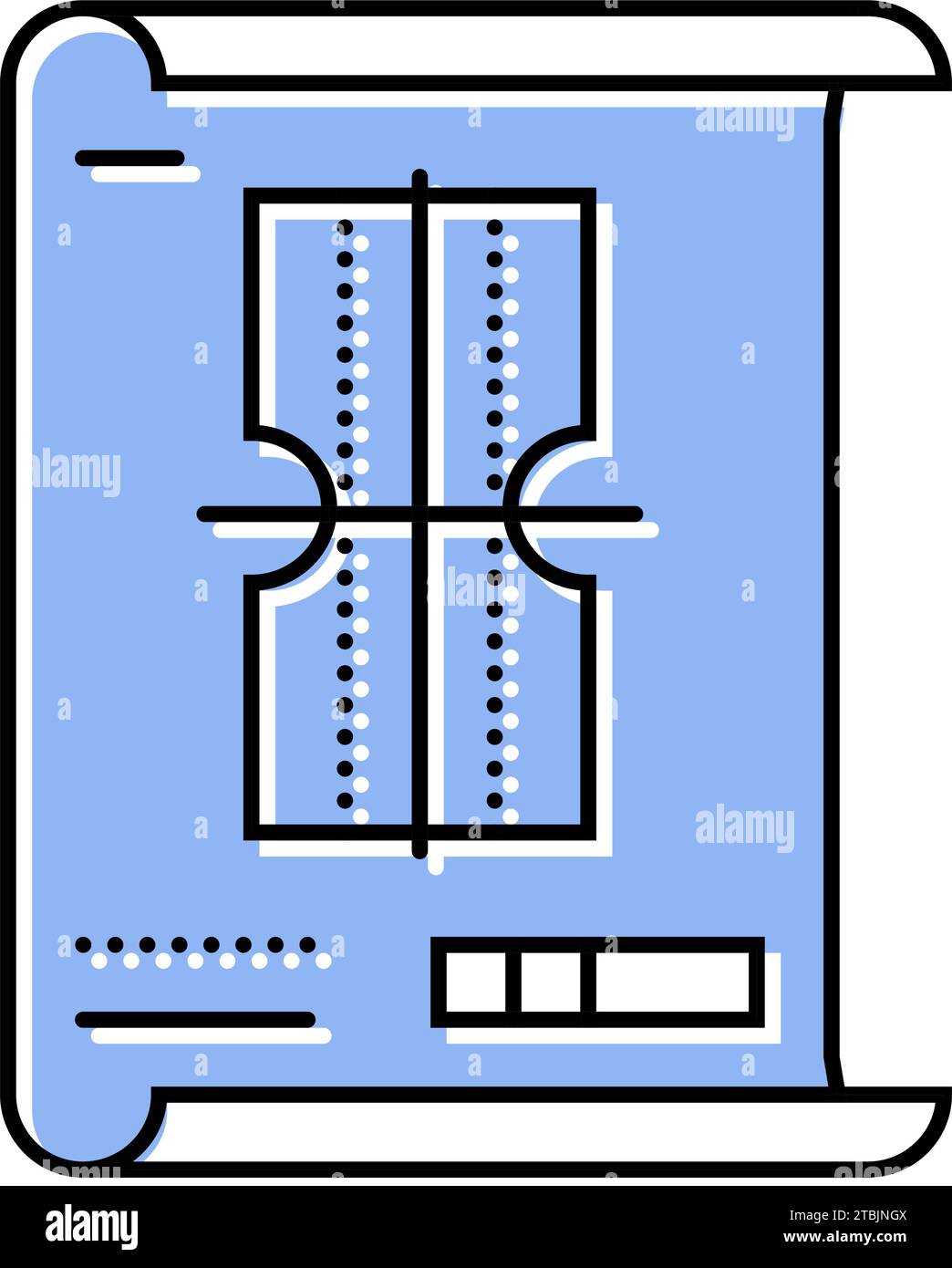 blueprint drafting mechanical engineer color icon vector illustration ...