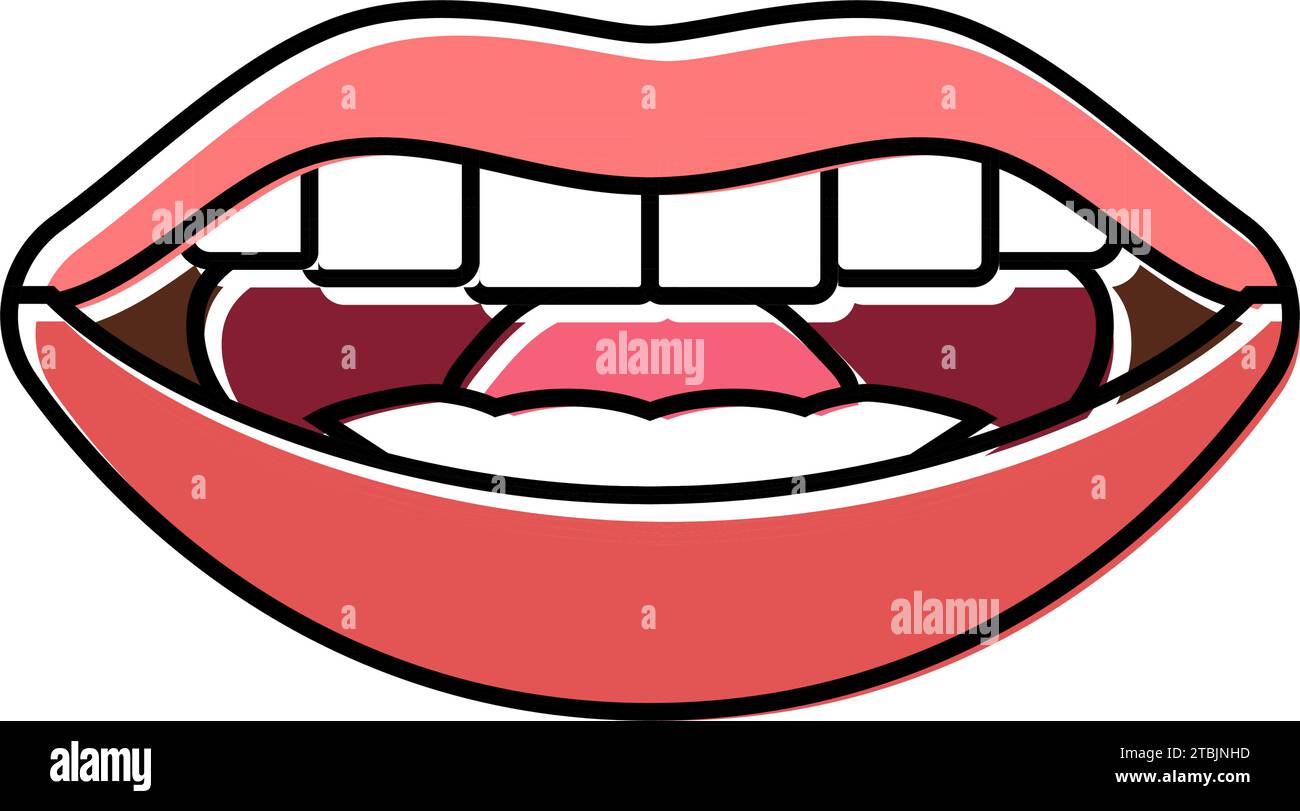 l letter mouth animate color icon vector illustration Stock Vector ...