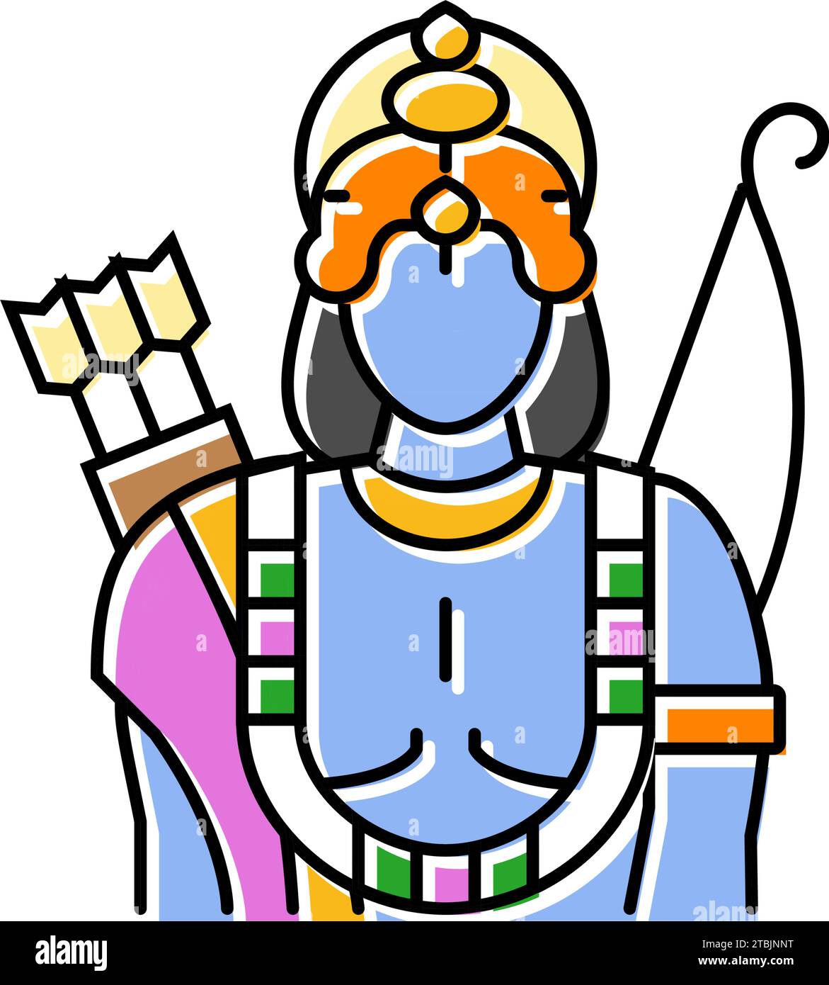 ram god indian color icon vector illustration Stock Vector Image & Art ...