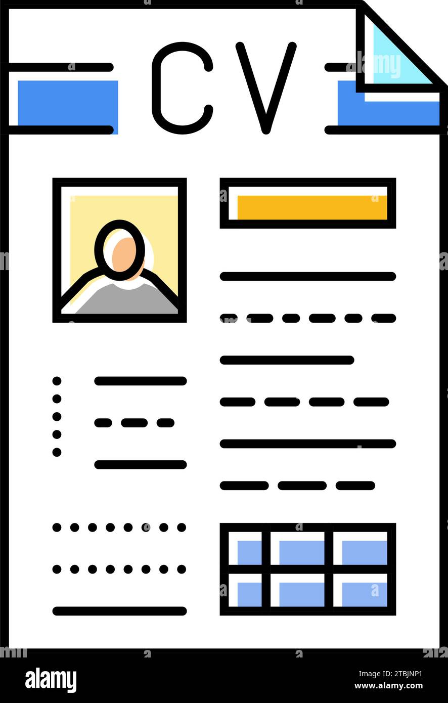 resume document interview job color icon vector illustration Stock ...