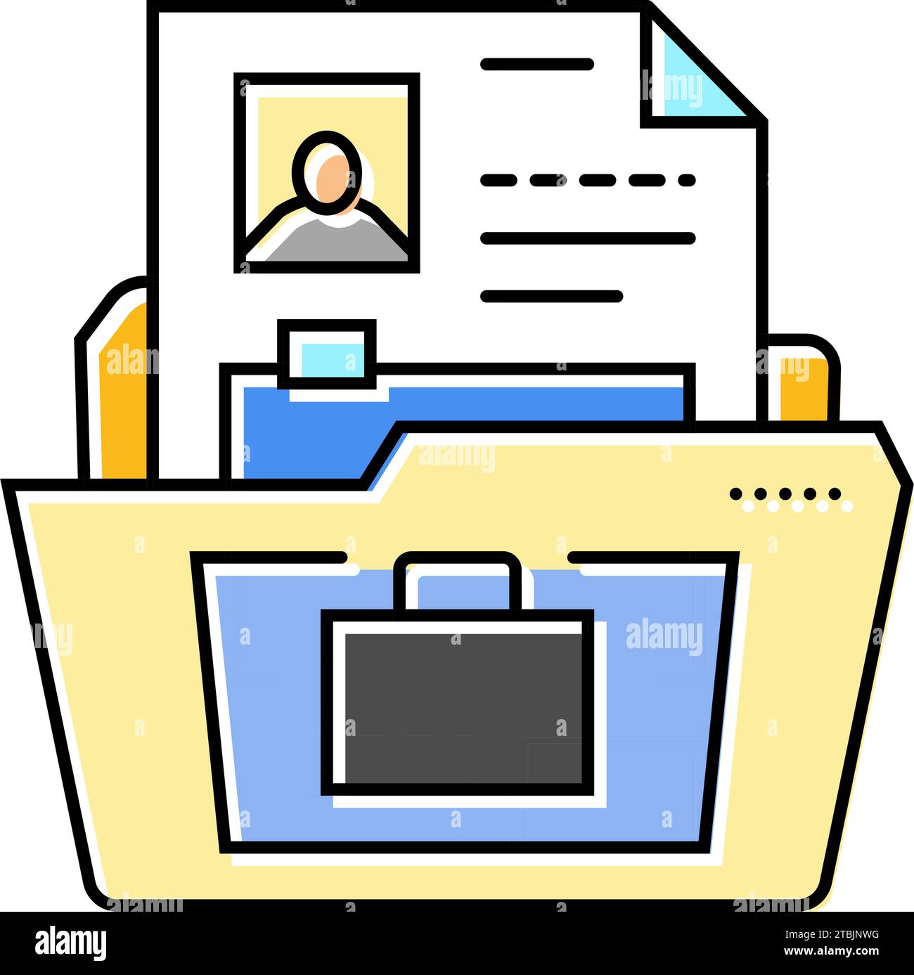 portfolio folder interview job color icon vector illustration Stock ...