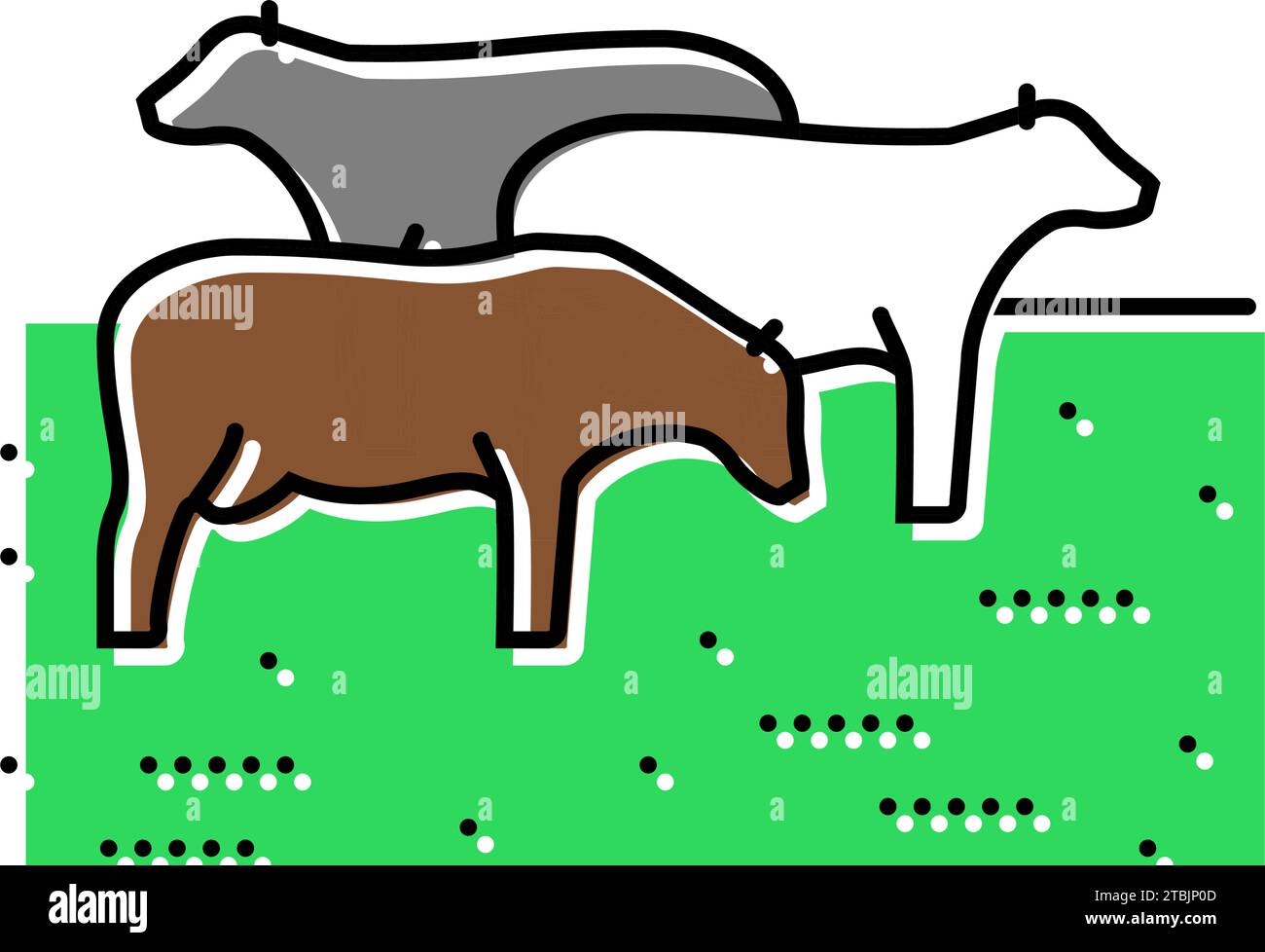 cow grazing color icon vector illustration Stock Vector Image & Art - Alamy