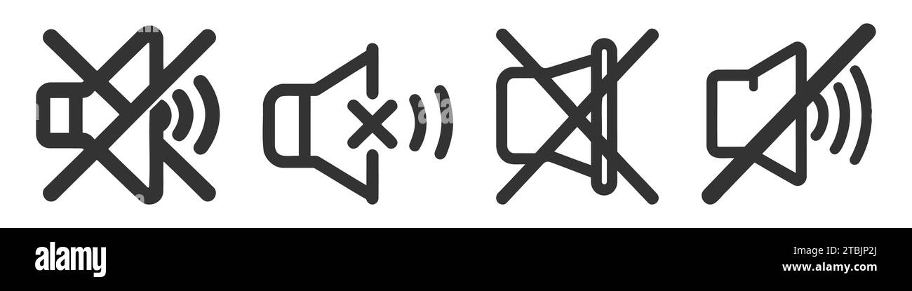 Sound Icon - Sound Off Icon set, pack, collection. Vector Design Flat ...