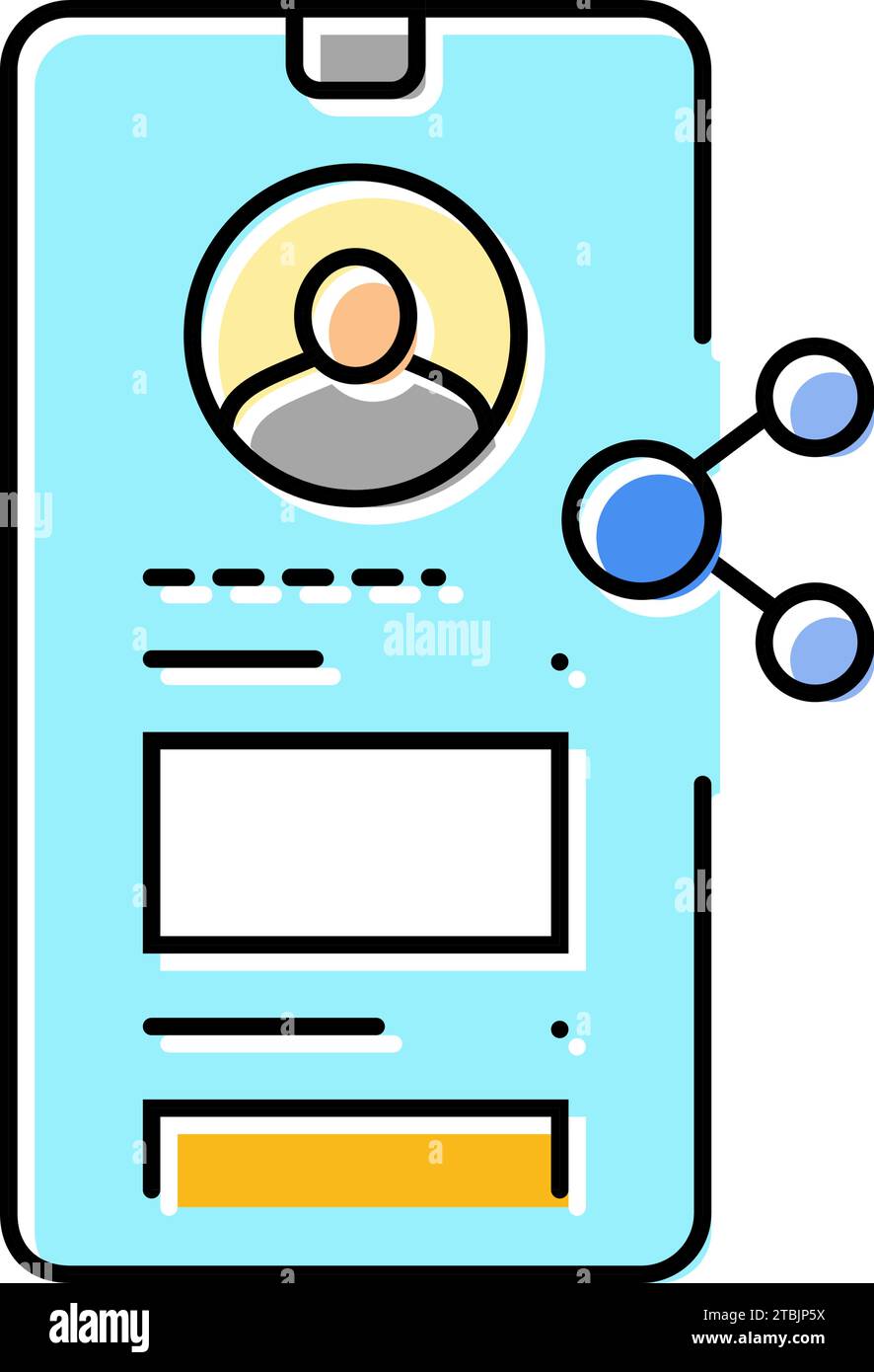 social media profile interview job color icon vector illustration Stock ...