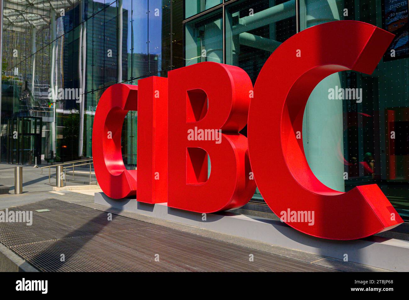 Toronto, ON, Canada – September 11, 2023: Close-up of CIBC sign on the ...