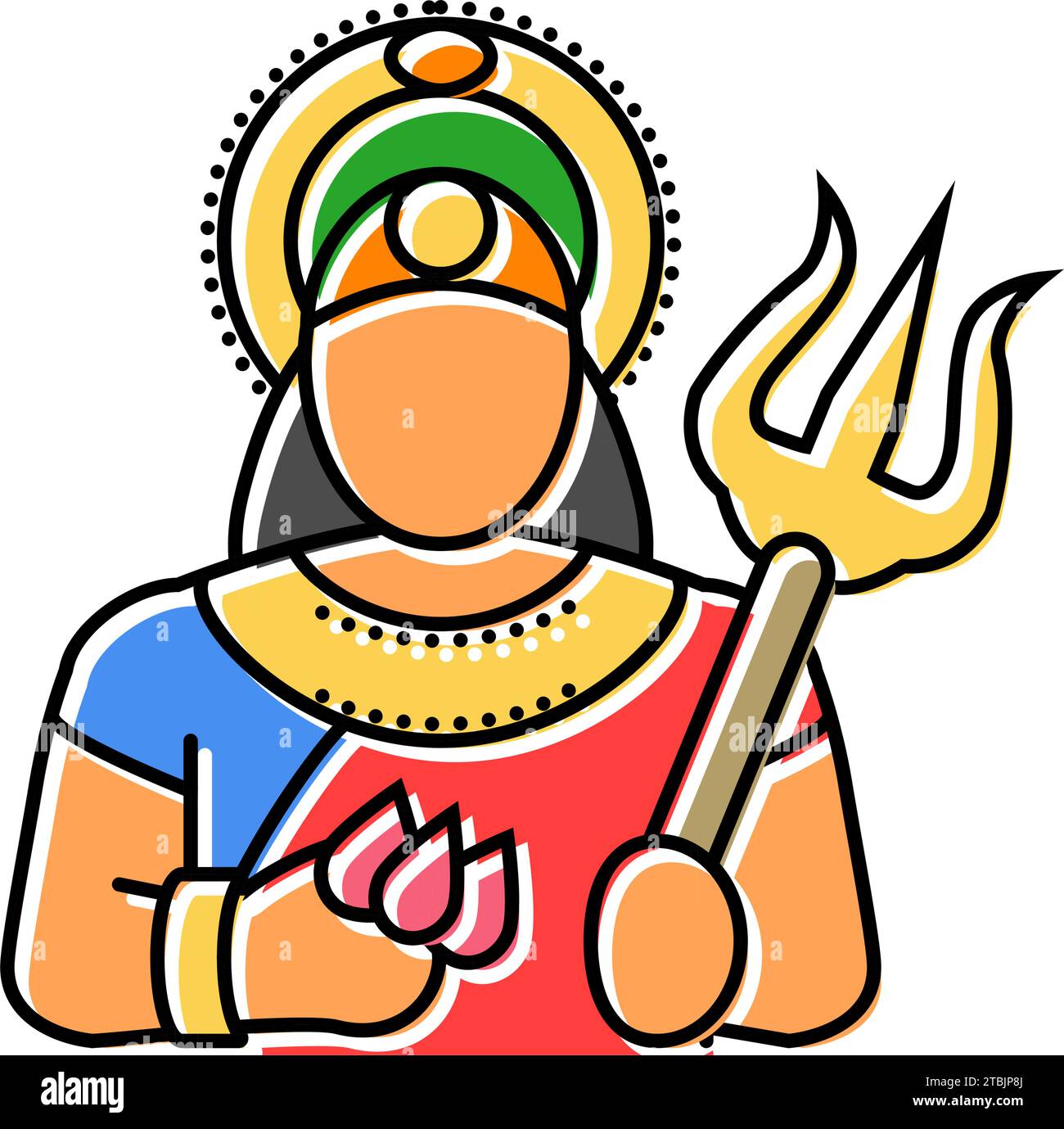 durga trident trishul color icon vector illustration Stock Vector Image ...