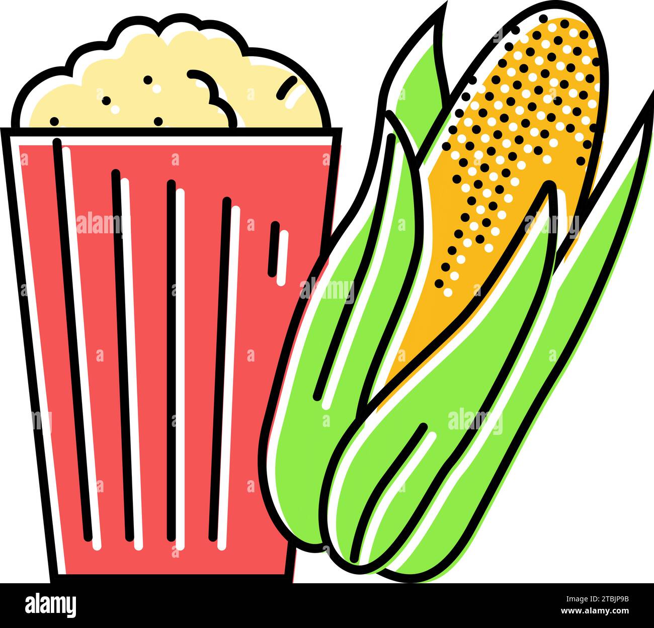 Popcorn falling Stock Vector Images - Alamy