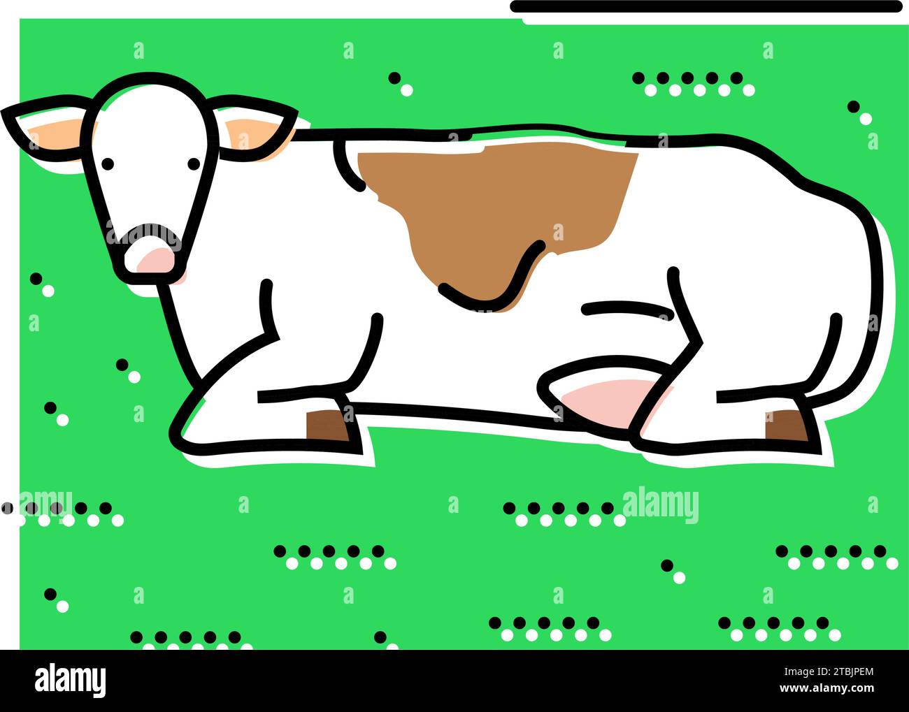 Cow lying meadow Stock Vector Images - Alamy