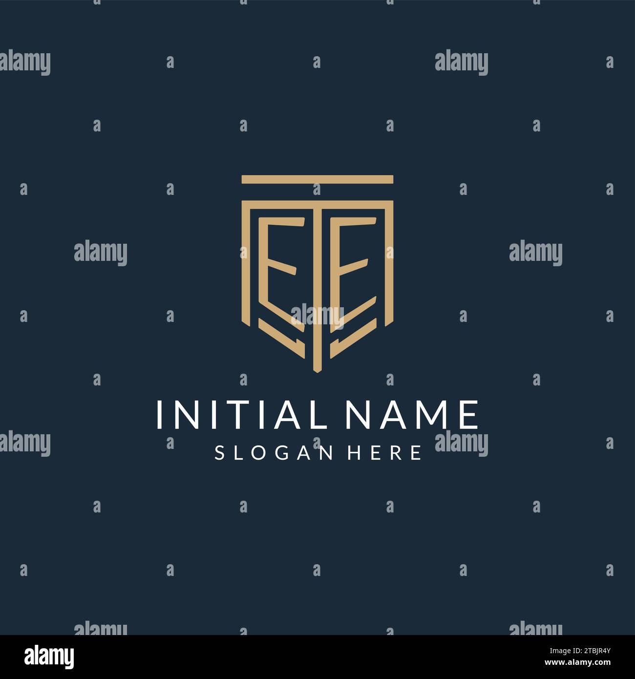 Initial EE shield logo monoline style, modern and luxury monogram logo ...