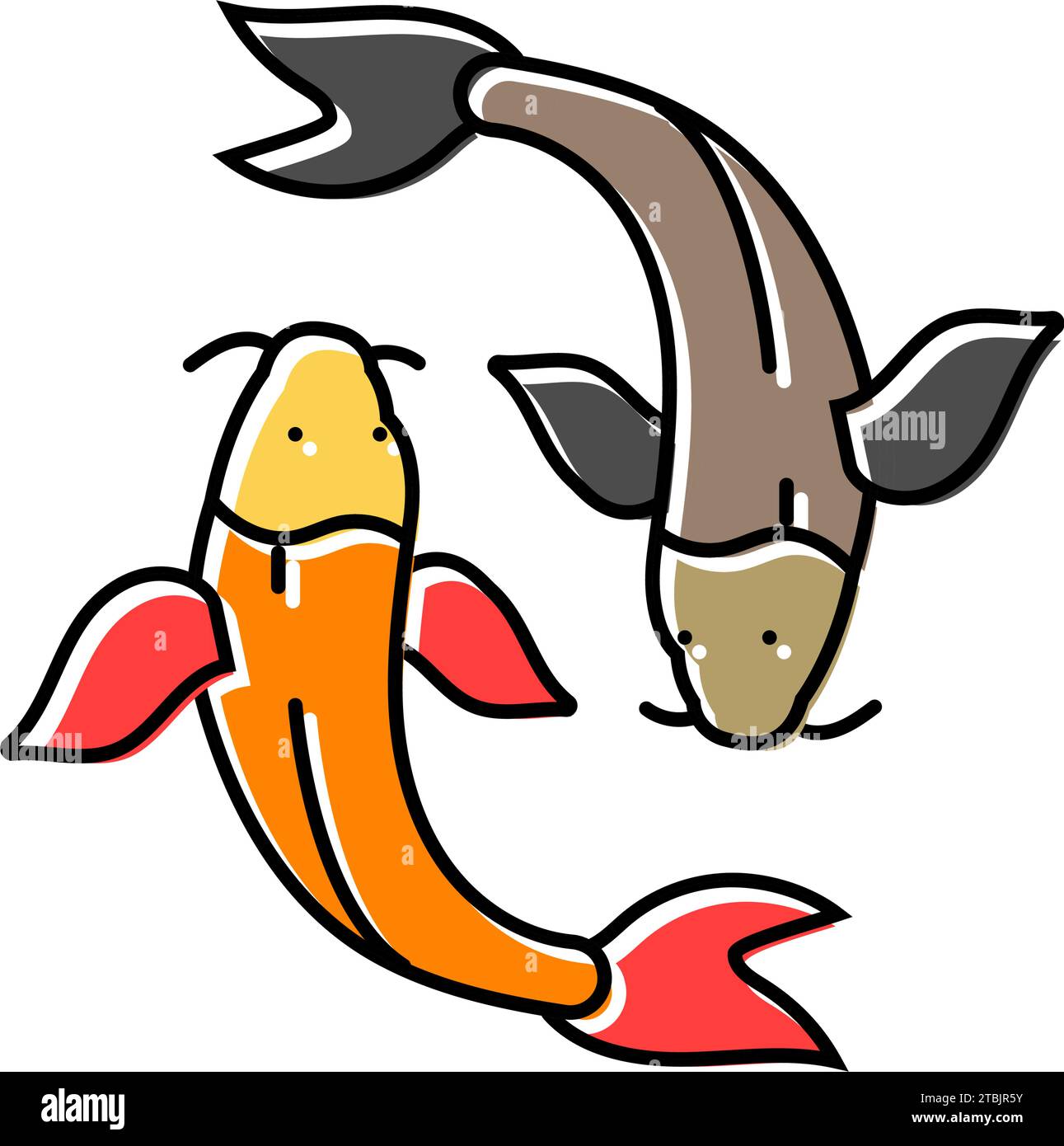 yin yang fish taoism color icon vector illustration Stock Vector Image ...