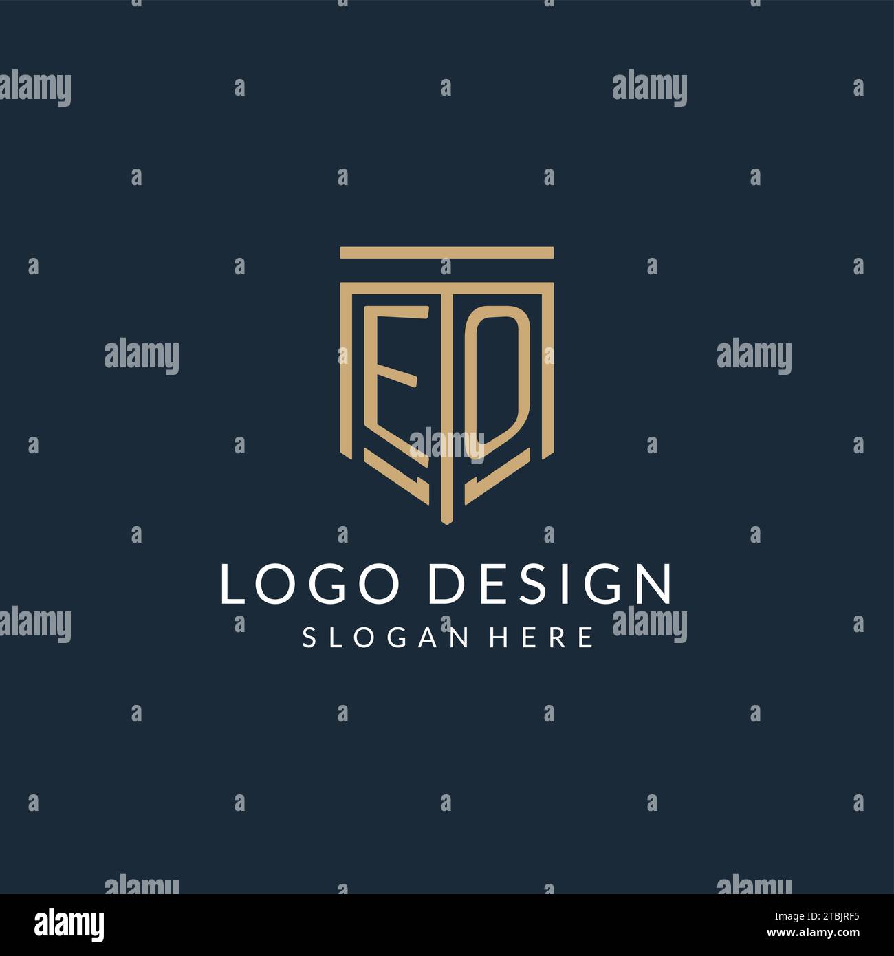 Initial EO shield logo monoline style, modern and luxury monogram logo design vector graphic ...