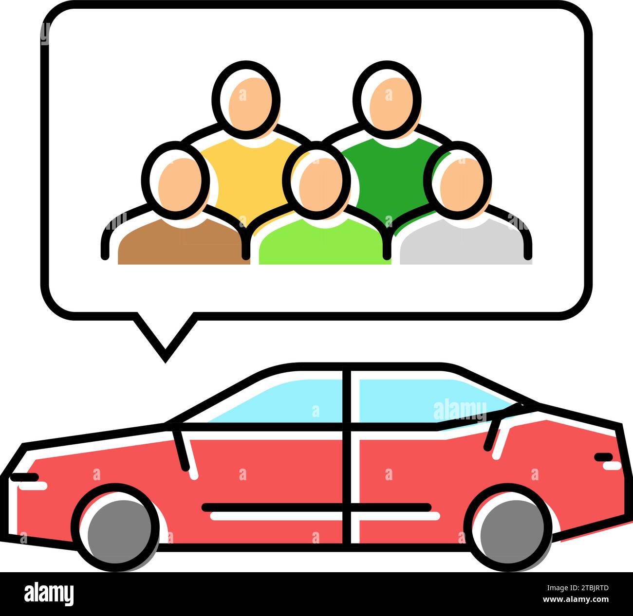 carpooling environmental color icon vector illustration Stock Vector ...
