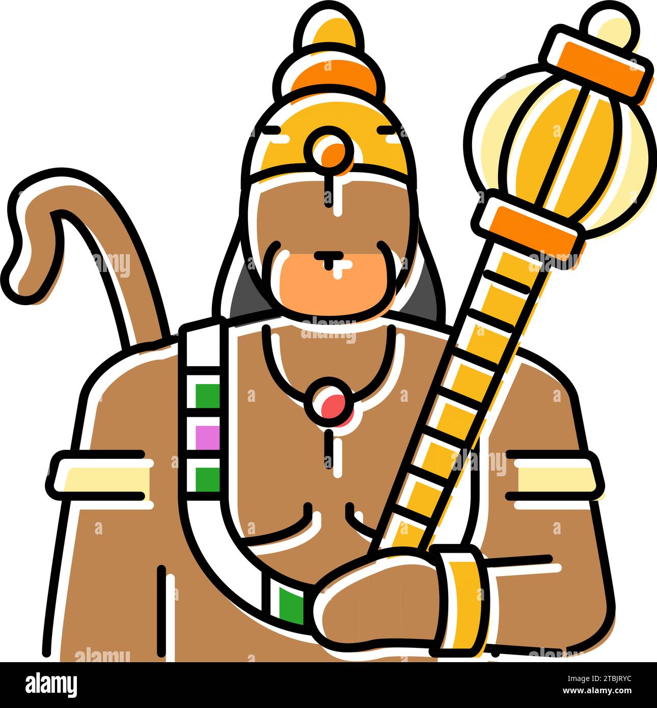 hanuman god indian color icon vector illustration Stock Vector Image ...