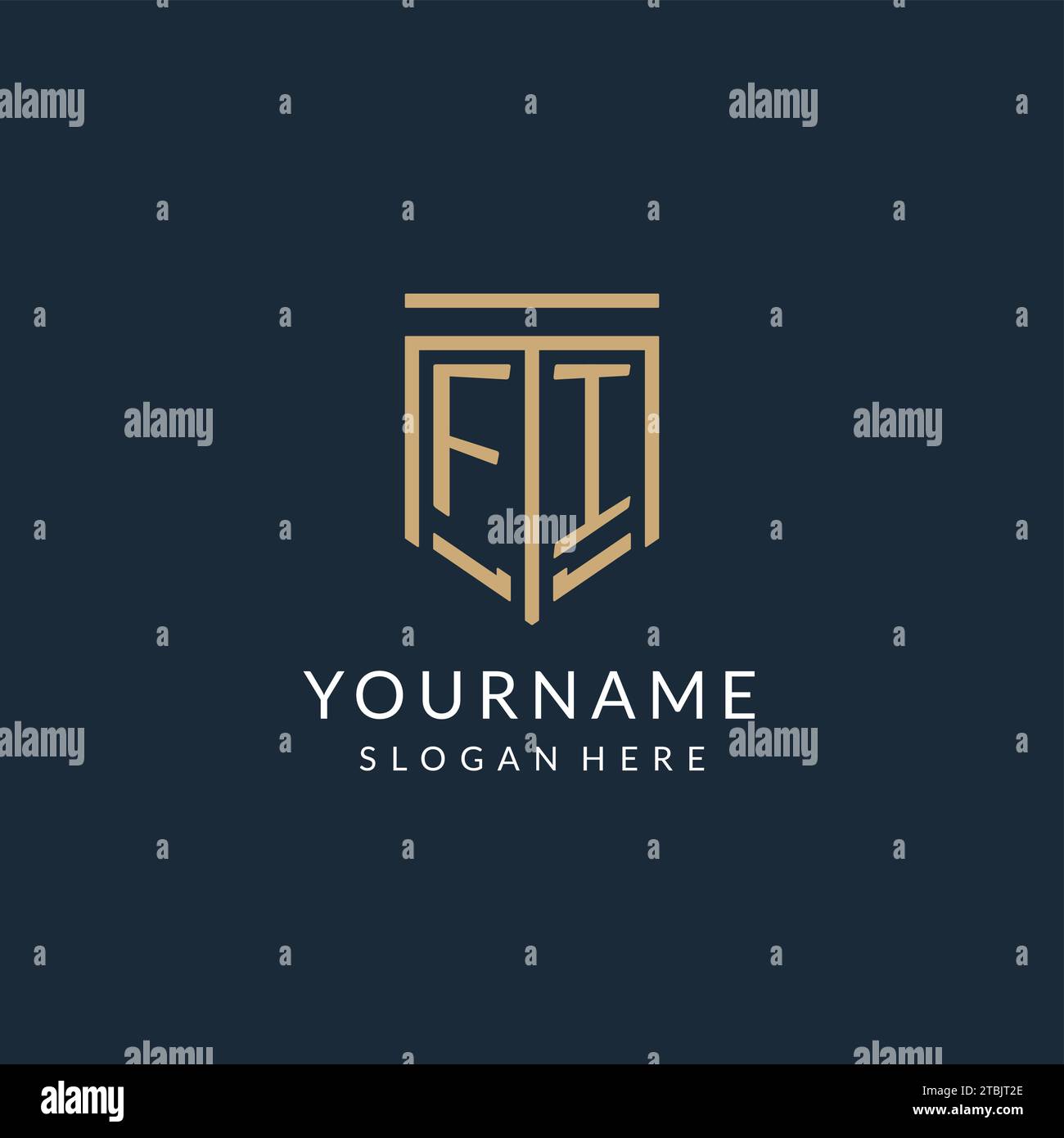 Initial FI shield logo monoline style, modern and luxury monogram logo ...