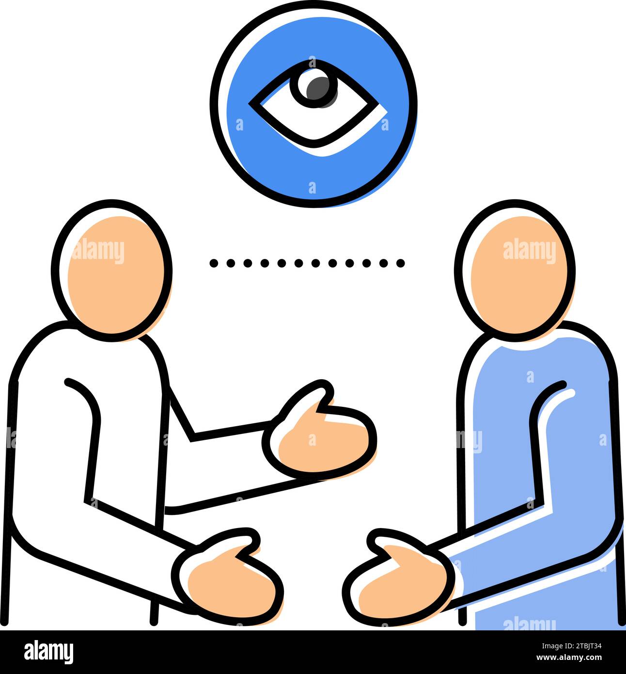 eye contact interview job color icon vector illustration Stock Vector ...