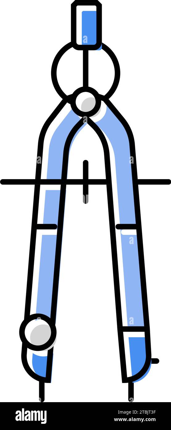 drafting compass architectural drafter color icon vector illustration ...
