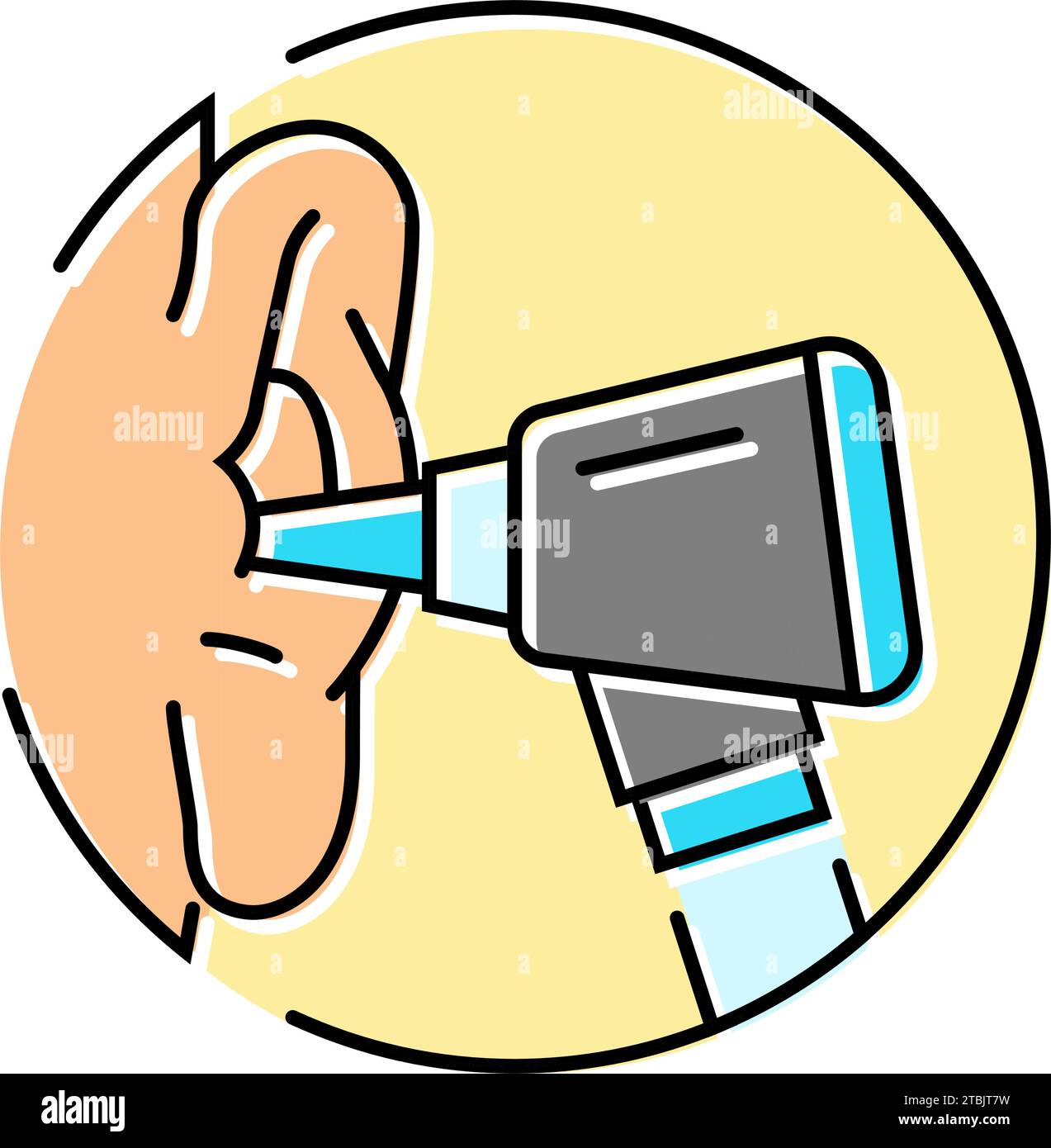 ear examination audiologist doctor color icon vector illustration Stock ...