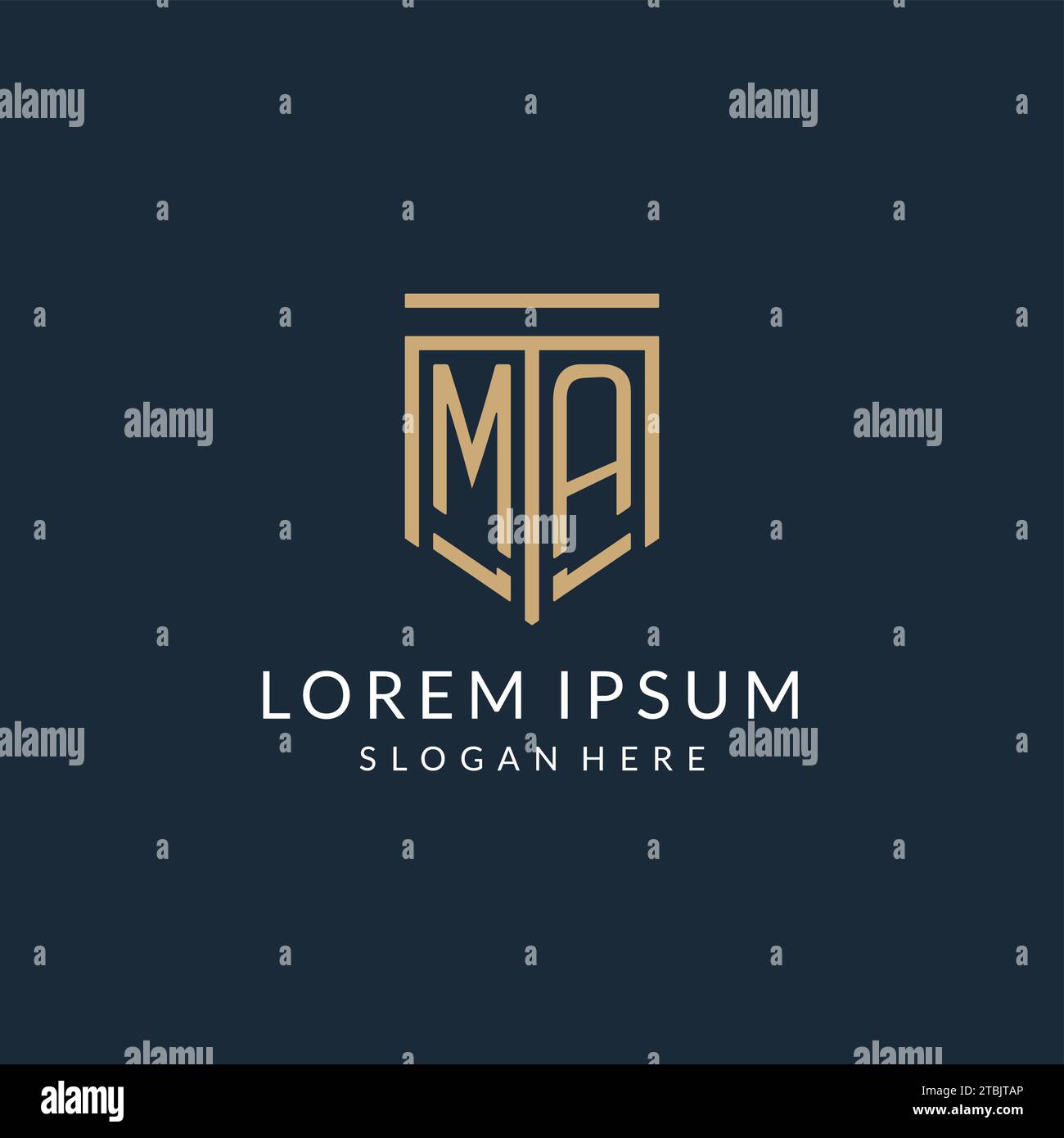 Initial MA shield logo monoline style, modern and luxury monogram logo ...
