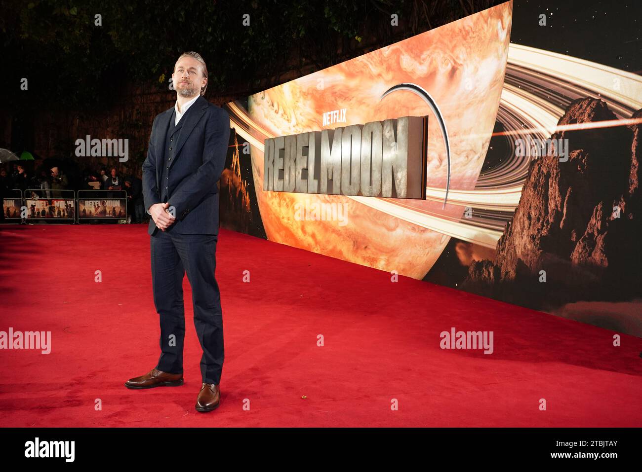 Charlie Hunnam arrives at the London premiere of Rebel Moon - Part One ...
