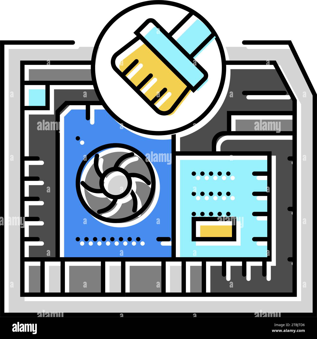 pc cleaning repair computer color icon vector illustration Stock Vector ...
