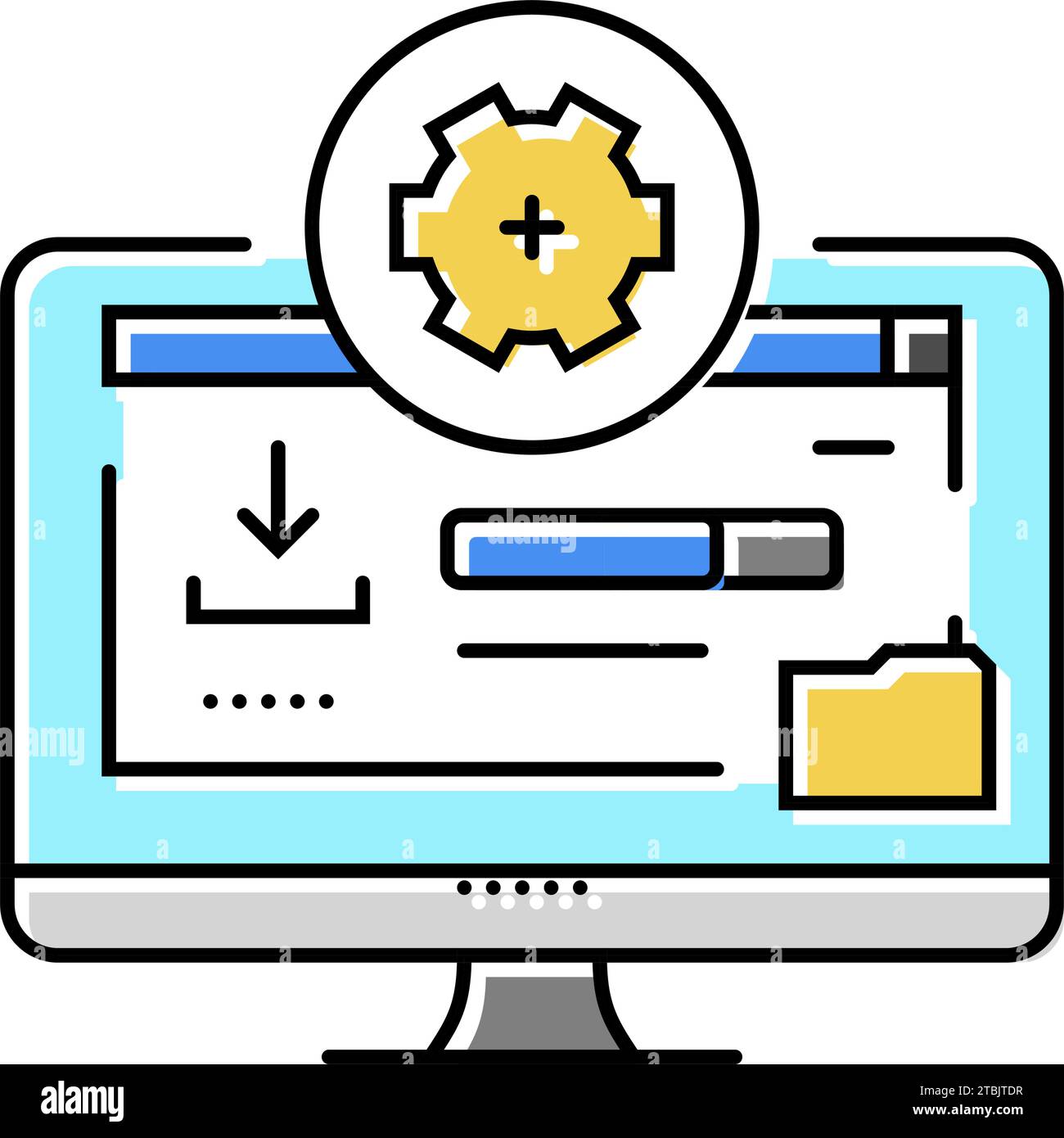 driver installation repair computer color icon vector illustration ...