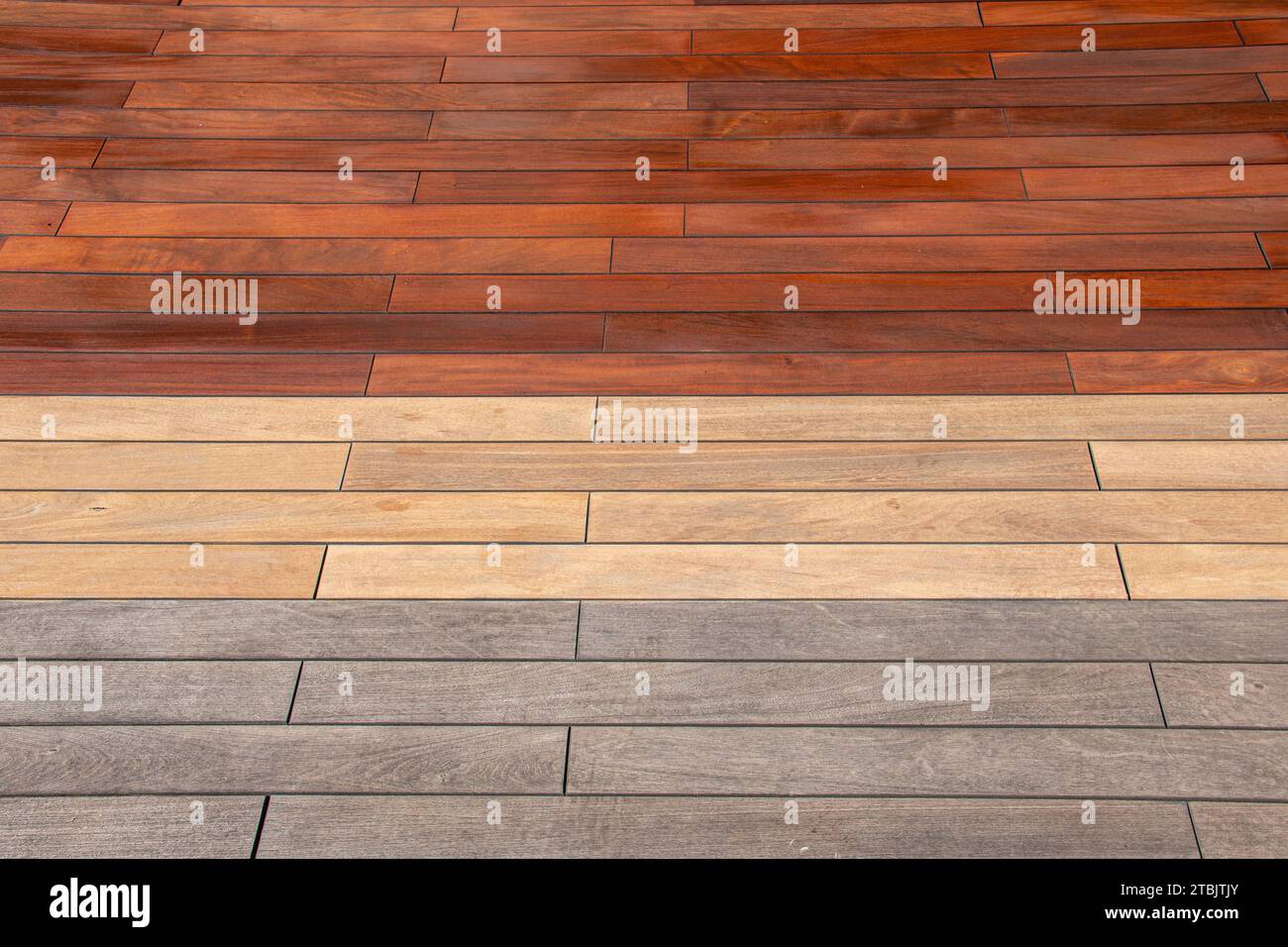 Wood planks texture - weathered, sanded, and freshly stained ipe deck ...
