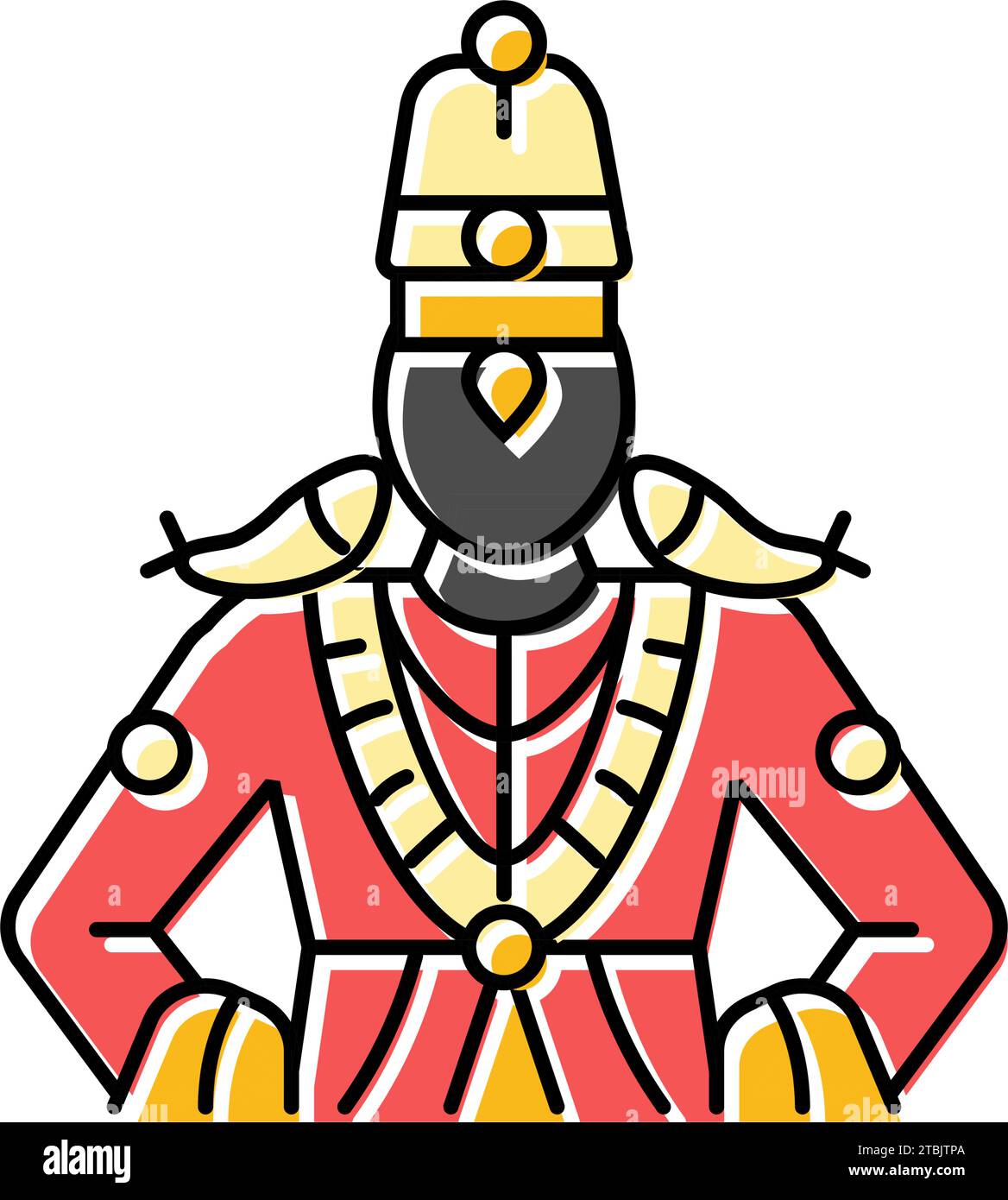 vithoba god indian color icon vector illustration Stock Vector Image ...