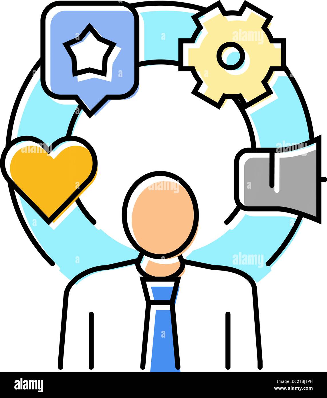 personality traits interview job color icon vector illustration Stock ...