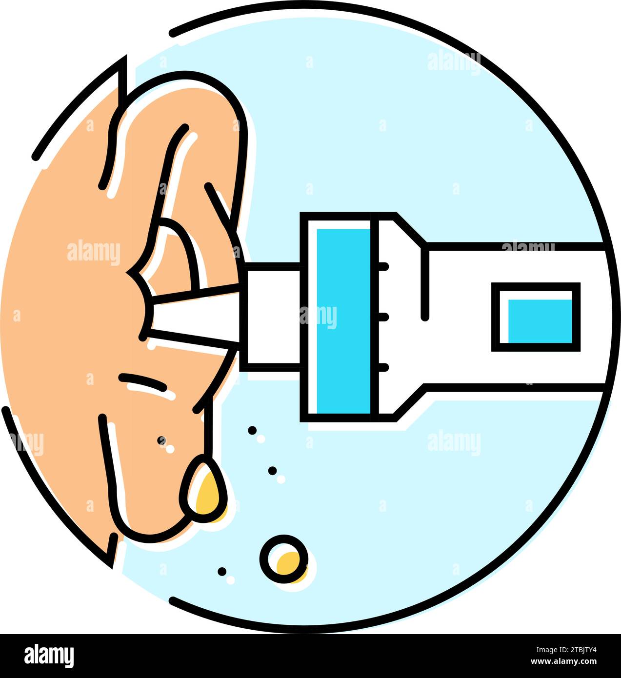 Woman cleaning her ear Stock Vector Images - Alamy