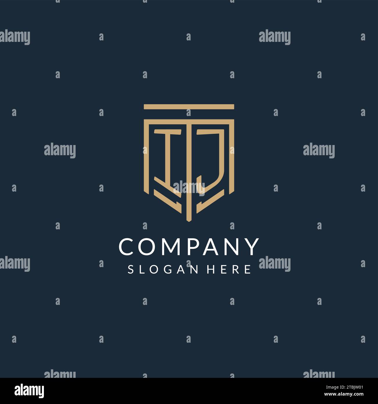Initial IJ shield logo monoline style, modern and luxury monogram logo ...