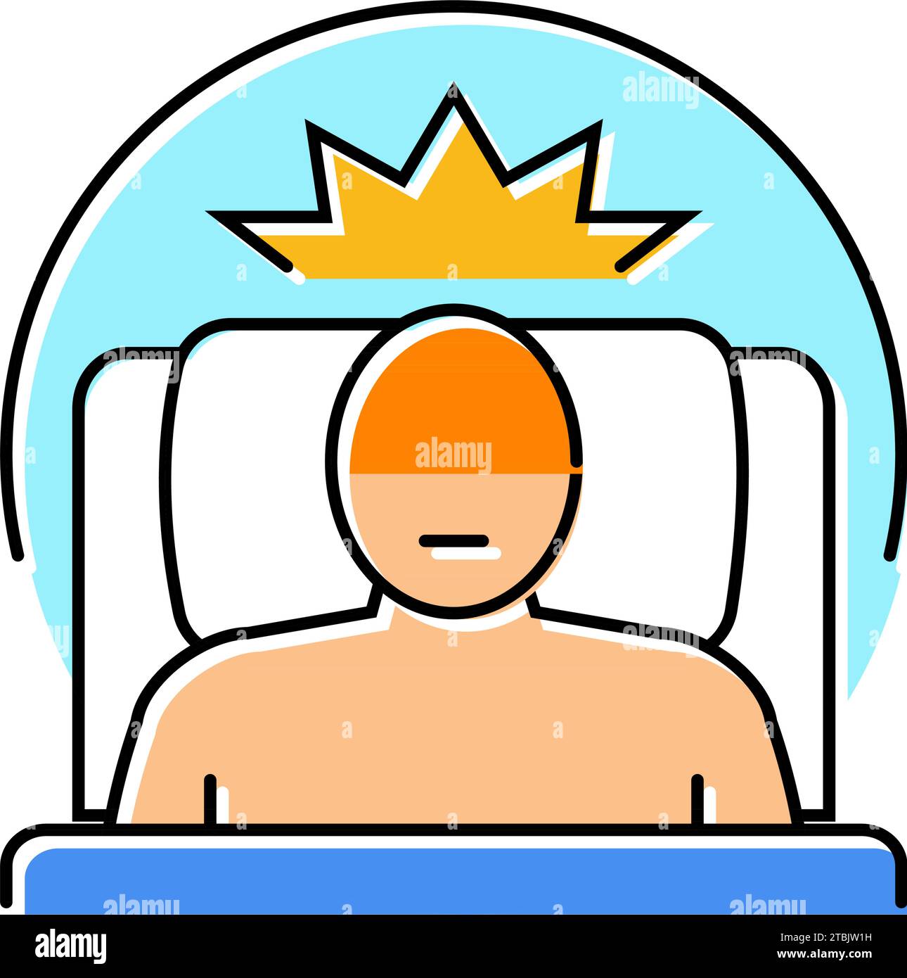 difficulty sleeping disease symptom color icon vector illustration ...