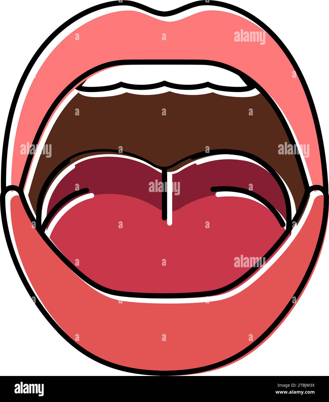 o letter mouth animate color icon vector illustration Stock Vector ...