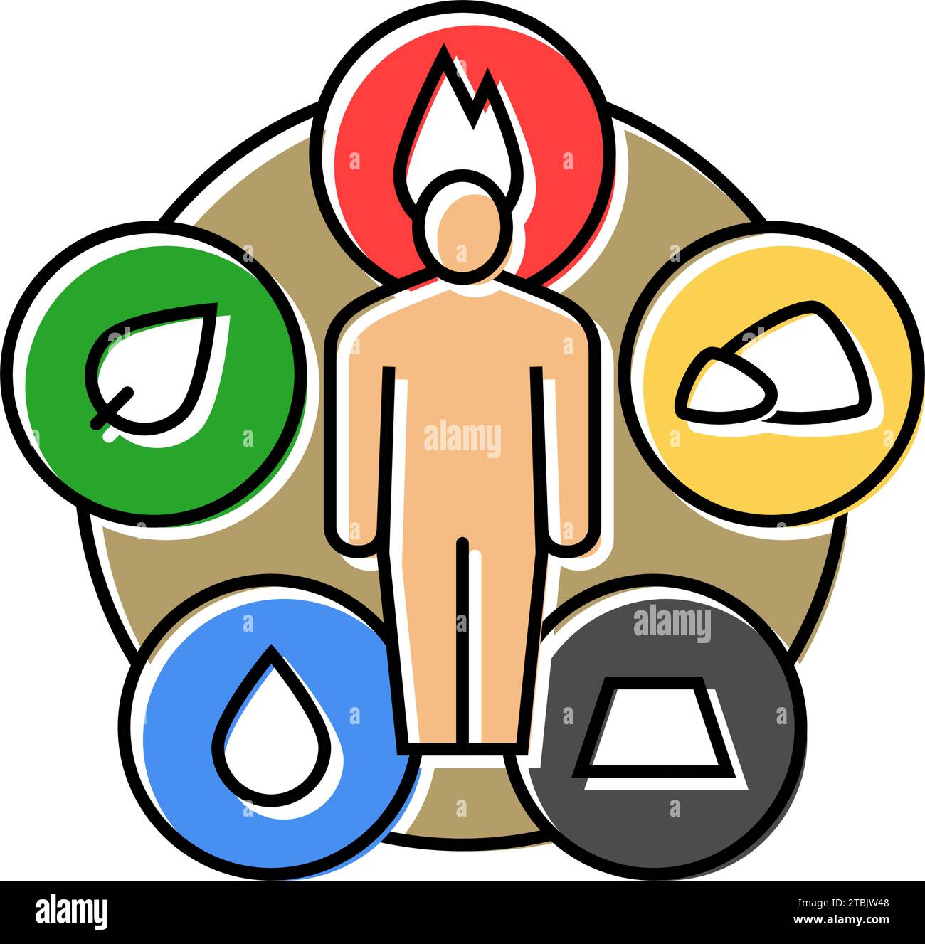 qi energy flow taoism color icon vector illustration Stock Vector Image ...