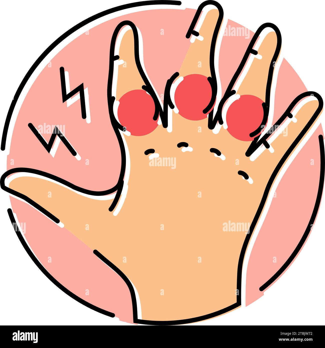 swollen joints disease symptom color icon vector illustration Stock ...