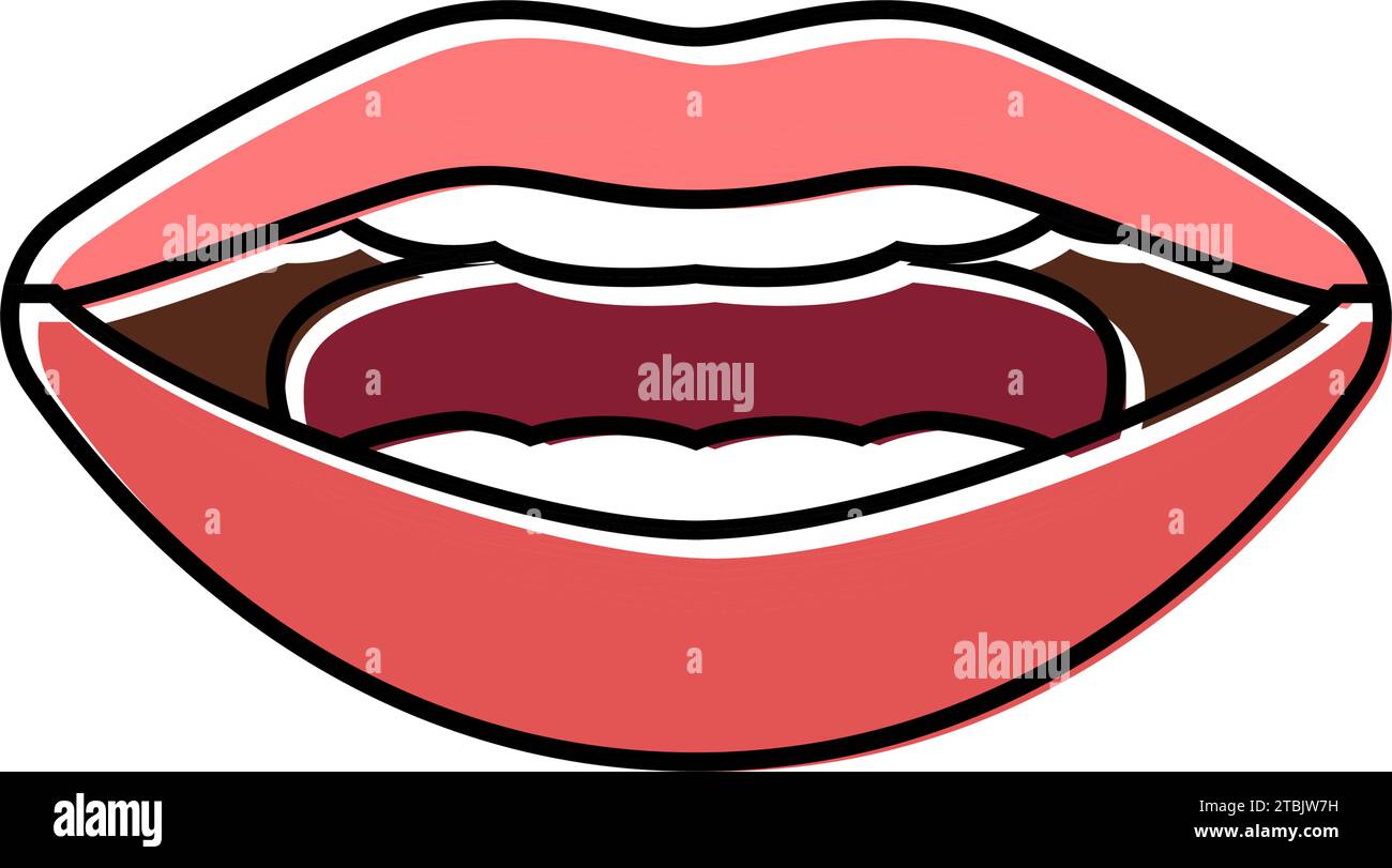 r letter mouth animate color icon vector illustration Stock Vector ...