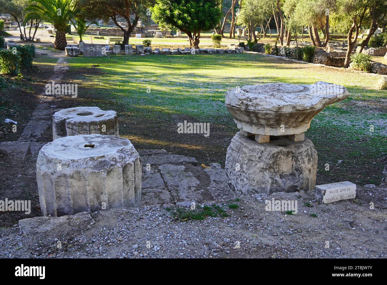 Ruins of the temple of Mars (Ares), in the Ancient Agora, or ...