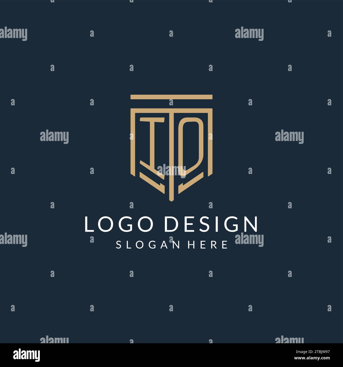 Initial IO shield logo monoline style, modern and luxury monogram logo ...